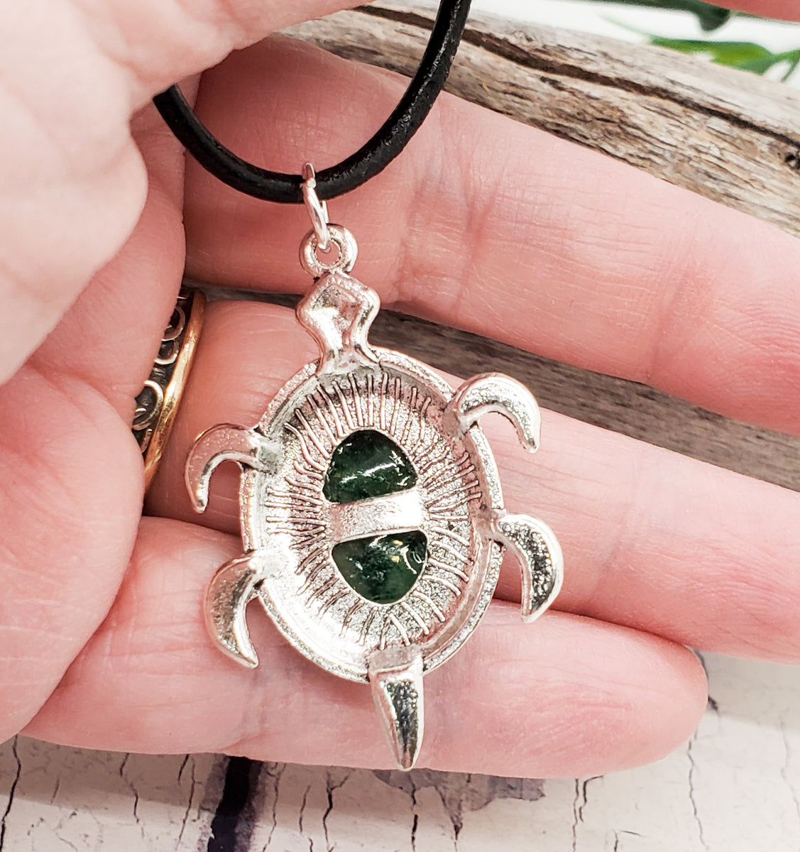 Handcrafted Native American Jade Turtle Pendant - Tribal Leatherback S ...