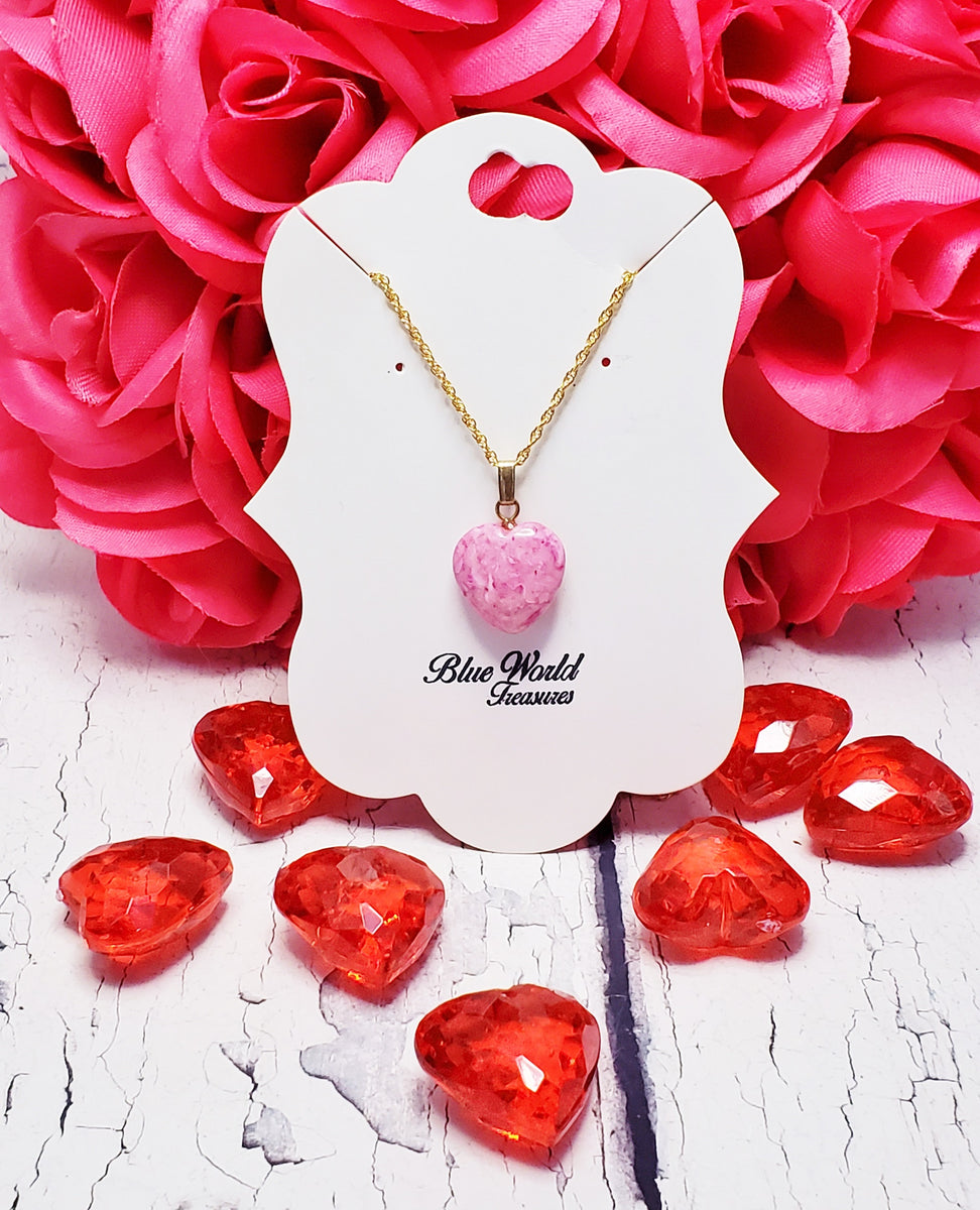 Delicate Pink Heart Pendant: Dainty Gold Chain Necklace for Sisters, G ...